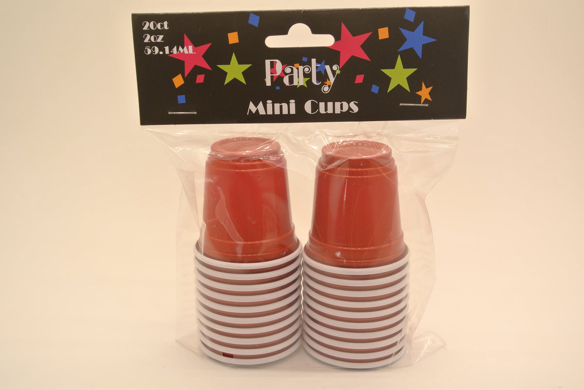 20 Pack Mini Red Plastic Cups – Axman Surplus